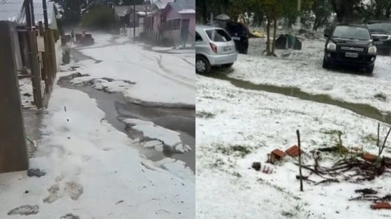 Cidade em SC decreta emergência após tempestade com granizo causar estragos