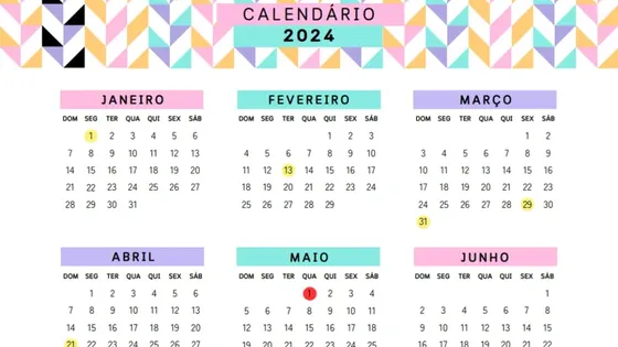 Feriados Nacionais do ano de 2024