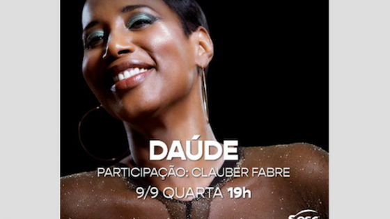 Daúde canta Caymmi, Caetano Veloso, Gilberto Gil e Carlinhos Brown, às 19 h