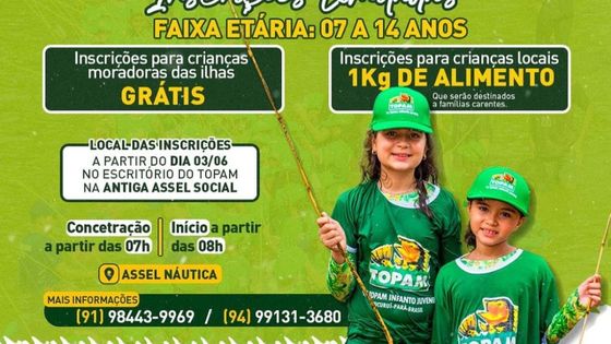 Inscrições para o VIII Topam Infanto Juvenil inicia dia 03 de junho