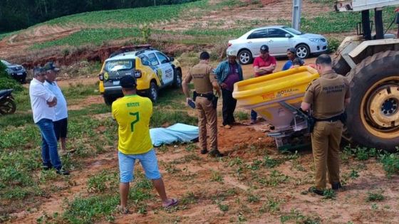 Agricultor morre ao ser prensado por trator na zona rural de Alto Piquiri