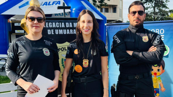 Delegacia da Mulher de Umuarama participa de evento na Praça Arthur Thomas