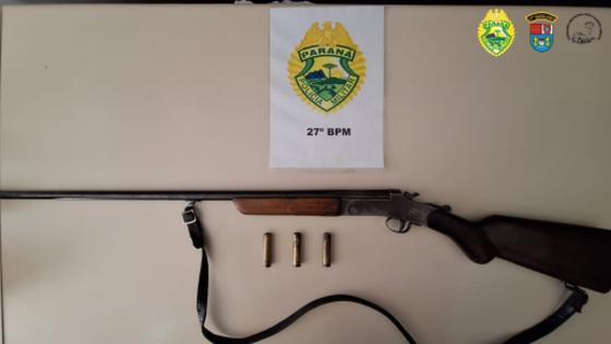 Polícia Militar apreende espingarda sem documentação em General Carneiro