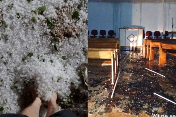 Tempestade com granizo em SC deixa rastro de destruição e cidade sem luz