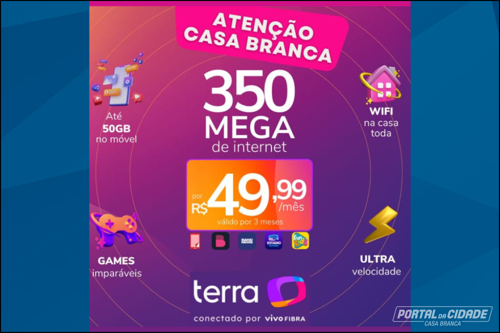 Terra Fibra oferece os melhores planos de internet em Casa Branca
