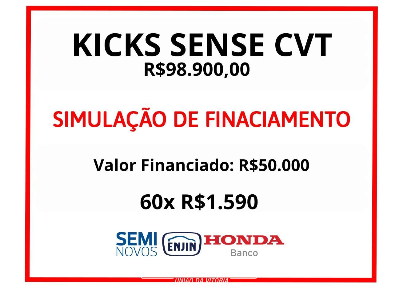 Nissan KICKS - Sense 1.6 16V Flex Aut. - 2023/2023 - Umuarama - PR ...