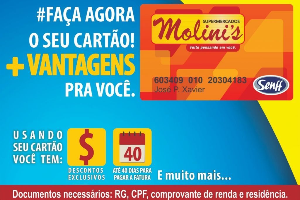 A rede Molinis inova com o lançamento do Cartão Molinis!