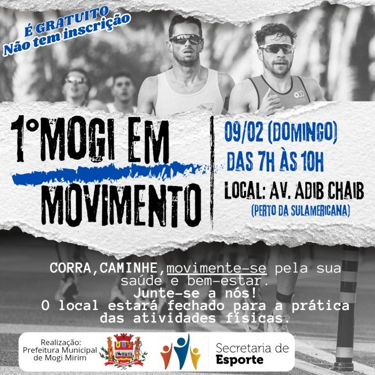 "Mogi em Movimento": SEJEL promoverá atividades desportivas na Adib Chaib