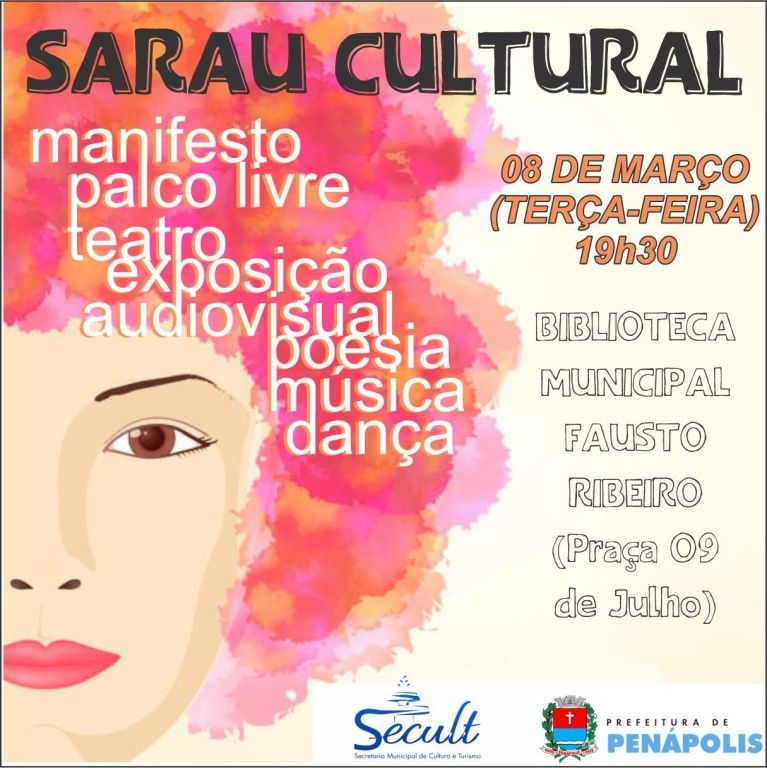 Secult convida para Sarau Cultural no dia 08 de março