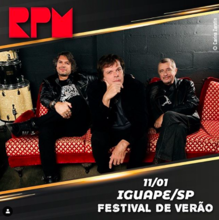 Banda RPM divulga o show do Festival Iguape Verão 2020 no Instagram