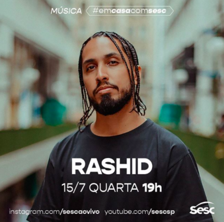 Rapper Rashid mostra realidade das periferias, hoje, às 19h