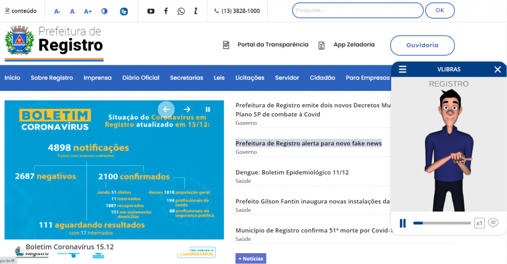 Site da Prefeitura de Registro ganha mais acessibilidade