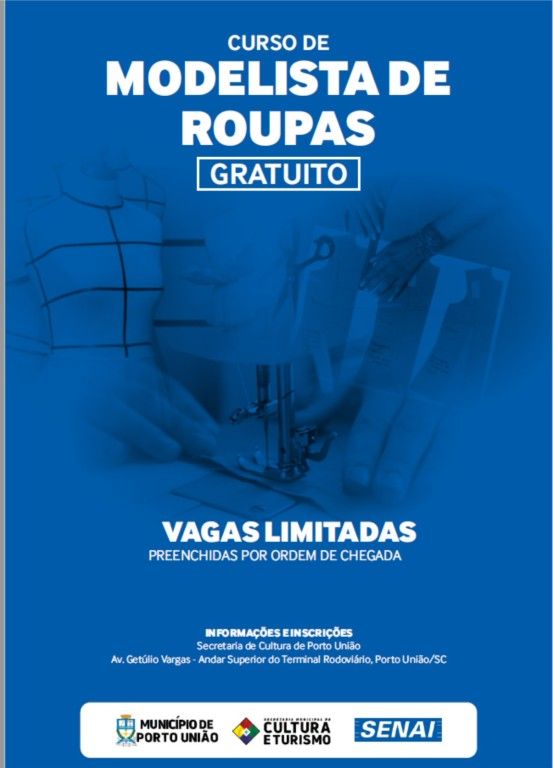 Porto União oferece curso gratuito de modelista de roupas